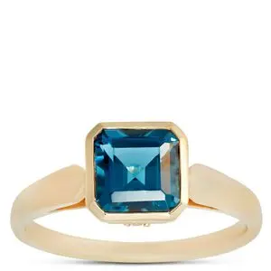 Benbridge Octagon Topaz Ring In 14k Yellow Gold - Blue