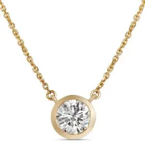 Benbridge 18k Yellow Gold Solitaire Diamond Pendant Necklace - J