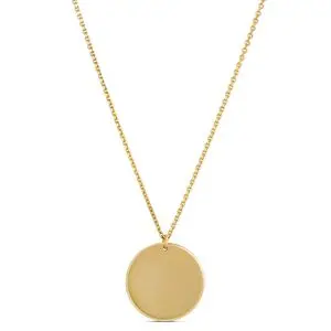 Benbridge Engravable Disk Pendant Necklace - Yg