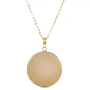 Benbridge Engravable Disc Pendant Necklace In 14k Yellow Gold - Yg