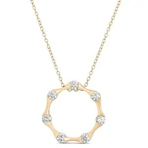 SIGNATURE Ben Bridge Circle Diamond Pendant Necklace - Yg