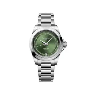LONGINES Conquest Green Dial Watch - Stainless Steel