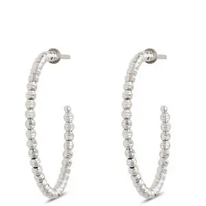 Benbridge Toscano Beaded Hoop Earrings - Wg