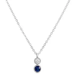 Benbridge Sapphire And Diamond Pendant In 14k White Gold - Blue