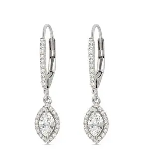 Benbridge Marquise Leverback Diamond Earrings - Wg