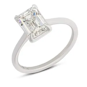 BELLA PONTE Whisper Emerald Cut Diamond Engagement Ring - Near Colorless