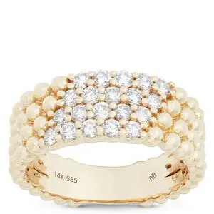 Benbridge Four-row Beaded Diamond Band - Yg