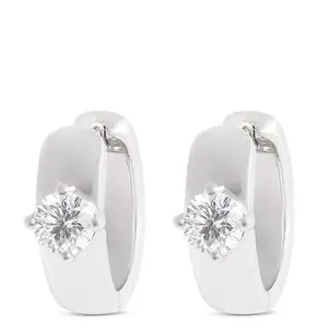 SIGNATURE Ben Bridge Solitaire Diamond Hoop Earrings - Plt