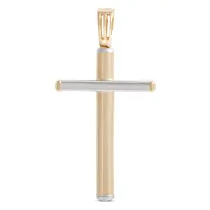 TOSCANO 14k Gold Two-tone Cross Pendant - Tt
