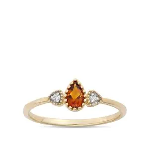 Benbridge 14k Yellow Gold Pear Citrine Ring - Orange