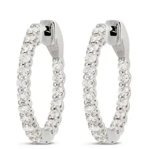 Benbridge Diamond Hoop Earrings - Wg