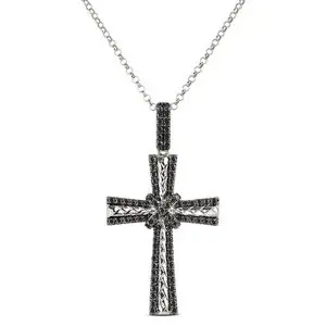 Benbridge Black Diamond Cross Pendant - Wg