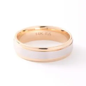 TRITON Two-tone 14k Gold Wedding Band - Tt