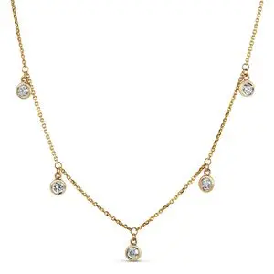 Benbridge 5 Bezel Diamond Dangle Necklace - Yg