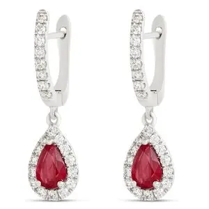 Benbridge Ruby And Diamond Dangle Earrings - Red
