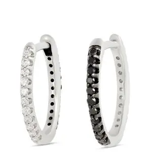 Benbridge 12.5mm Reversible Diamond Hoop Earrings - H-i