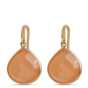 Benbridge Rose Cut Moonstone Dangle Earrings - Orange