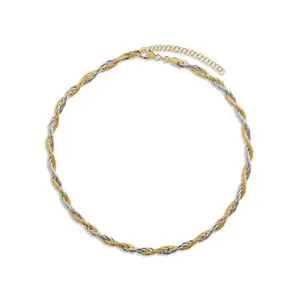 TOSCANO 14k White And Yellow Gold Omega Necklace - Tt