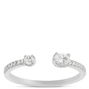 Benbridge Open Center Oval And Round Diamond Ring - Near Colorless