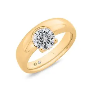 BELLA PONTE 14k Yellow Gold Half Bezel Ring Setting - G-h