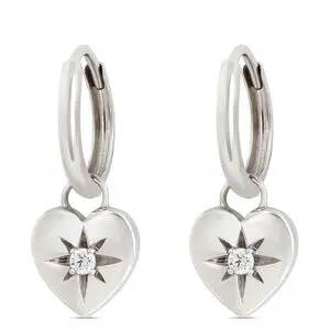 IKUMA Heart Drop Diamond Earrings - Ss