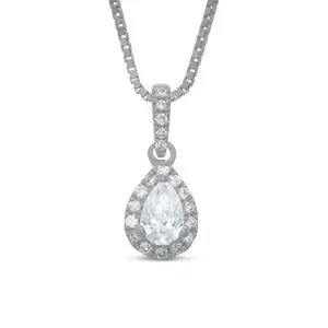 Benbridge Pear Shaped Diamond Cluster Pendant In 14k White Gold - Wg
