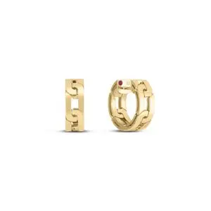 Roberto Coin Navarra Small Hoop Earrings - Yg