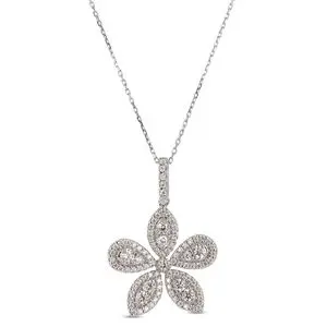 Benbridge Diamond Flower Pendant Necklace - Wg