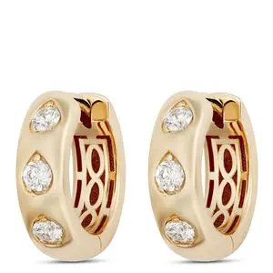 Benbridge Diamond Hoop Earrings In 14k Yellow Gold - Yg