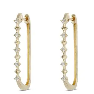 Benbridge Oval Hoop Diamond Earrings In 14k Yellow Gold - H-j