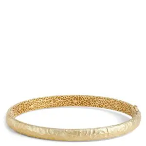 TOSCANO Hammered Satin Bangle 14k Yellow Gold - Yg