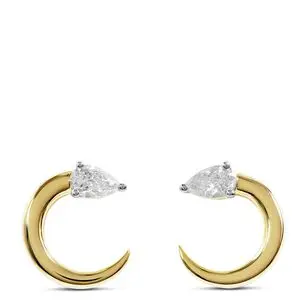 Benbridge Pear Shaped Diamond Curl Earrings - Yg