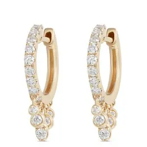 Benbridge Hoop Diamond Dangle Earrings - H-j