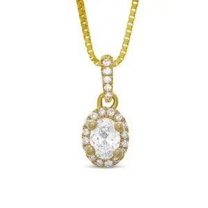 Benbridge Oval Diamond Pendant In 14k Yellow Gold - H-j