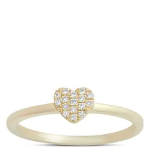 Benbridge Heart-shaped Pave Diamond Ring - H-j
