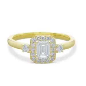 Benbridge Emerald Cut Diamond Bridal Ring In 14k Yellow Gold - Yg