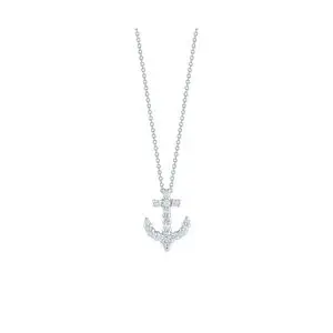 Roberto Coin Tiny Treasures Diamond Anchor Pendant Necklace - Wg