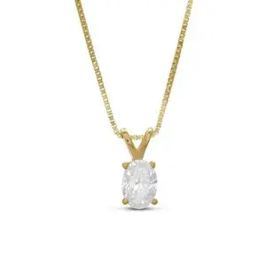 Benbridge Oval Diamond Solitaire Pendant - Yg