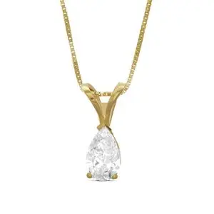 Benbridge Pear Shaped Solitaire Diamond Pendant - Yg