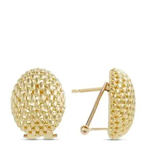 TOSCANO Quilted Hoop Earrings - Yg