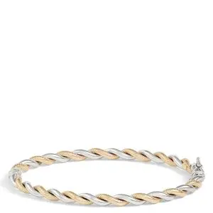TOSCANO Twisted Bangle Bracelet 14k White And Yellow Gold 5.7gm - Tt
