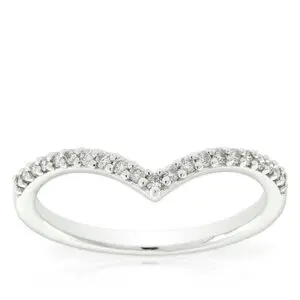 Benbridge Diamond Chevron Midi Ring - Wg
