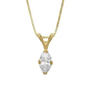 Benbridge Marquise Solitaire Diamond Pendant - G-h