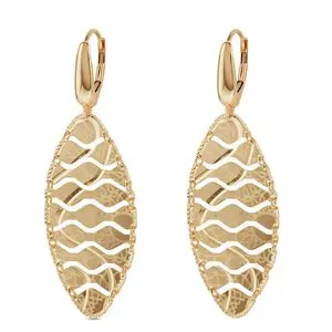 TOSCANO Wavy Drop Earrings In 14k Yellow Gold - Yg
