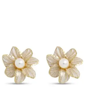 TOSCANO Daisy Enamel Stud Earrings - White