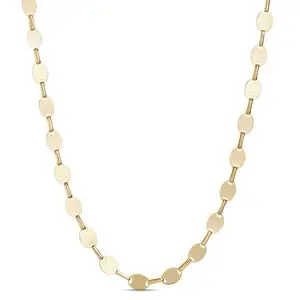 Toscano 14k Yellow Gold Bar And Mirrored Oval Link Necklace - Yg