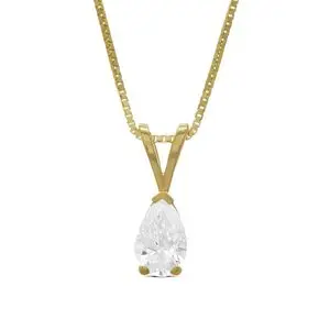 Benbridge Pear Shaped Solitaire Diamond Pendant - G-h