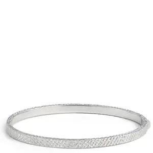 TOSCANO 14k White Gold Oval Diamond Cut Bracelet - Wg