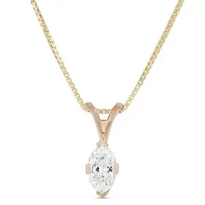 Benbridge Marquise Solitaire Diamond 14k Yellow Gold Pendant - Yg