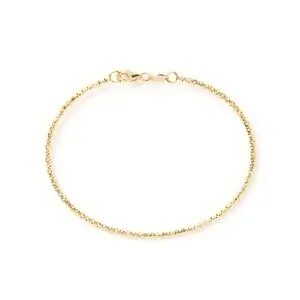 BENBRIDGE 7-inch 14k Yellow Gold Moon Cut Beaded Bracelet